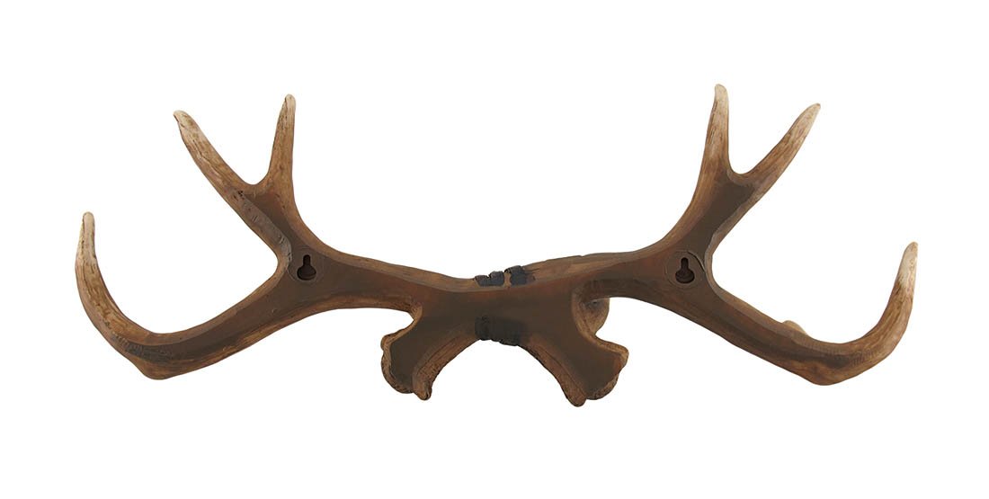 Zeckos 17 inch Lifelike Deer Antlers Rack Decorative Hunting Cabin Natural Wall Hook