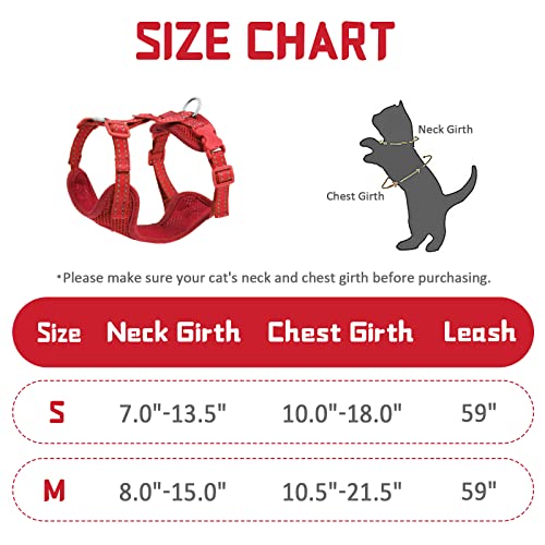 Supet Cat Harness and Leash for Walking Escape Proof, Adjustable Harness for Cats, Easy Control Small Cat Harness for Medium Large Kitten and Dogs