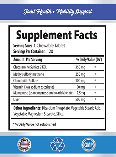 pet Joint Support - Hip & Joint Support - for Dogs - Chewable - Dog msm glucosamine - 2 Bottle (240 Chewable Tablets)