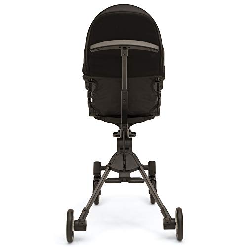 Delta Children Spyder Stroller - Lightweight/Compact Travel Stroller Features Extendable Canopy & Recline - Car Seat Adapter Included - Easy-Coast Puncture-Proof Wheels, Black