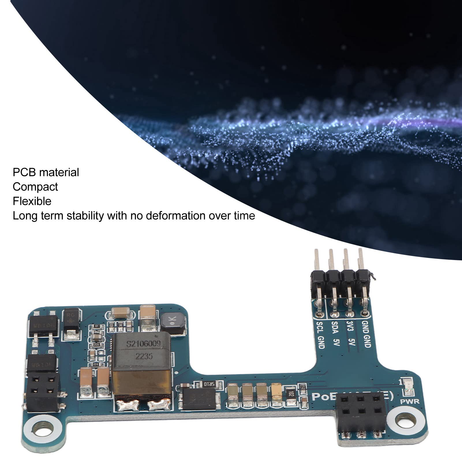 Expansion Board, IEEE 802.3af Compliant POE Mini Expansion Board Power Over Ethernet Practical PCB Material Lightweight 5V 2.5A DC for Office
