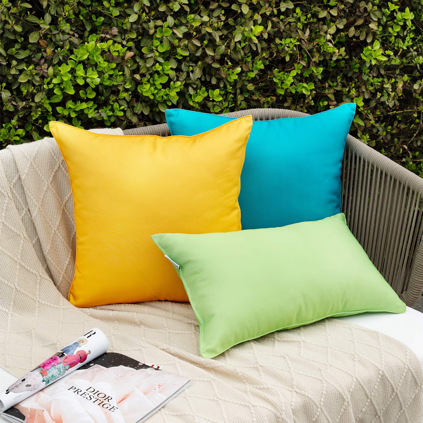 Western Home Outdoor Pillow Covers 12x20 Waterproof, Patio Throw Pillow Covers Cushions for Couch Garden Tent Park - Pack of 2 Pillow Covers,Dark Gray