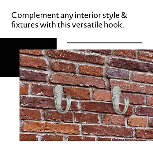 Neighbours Lane Towel Hooks for Bathroom Wall Mounted - Matte Black Double Prong Wall Hooks for Hanging Coats, Clothes, Bags, Hats, Towels, & More - Pack of 8 Small-Sized Hooks