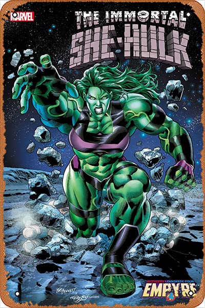 IMMORTAL SHE-HULK #1 - Vintage Comics Poster Metal Sign Man Cave Decor Anime TV Show Poster Art For Cafe Restaurant Home Metal Wall Tin Sign Retro Gift Vintage Decorations 8"x12"