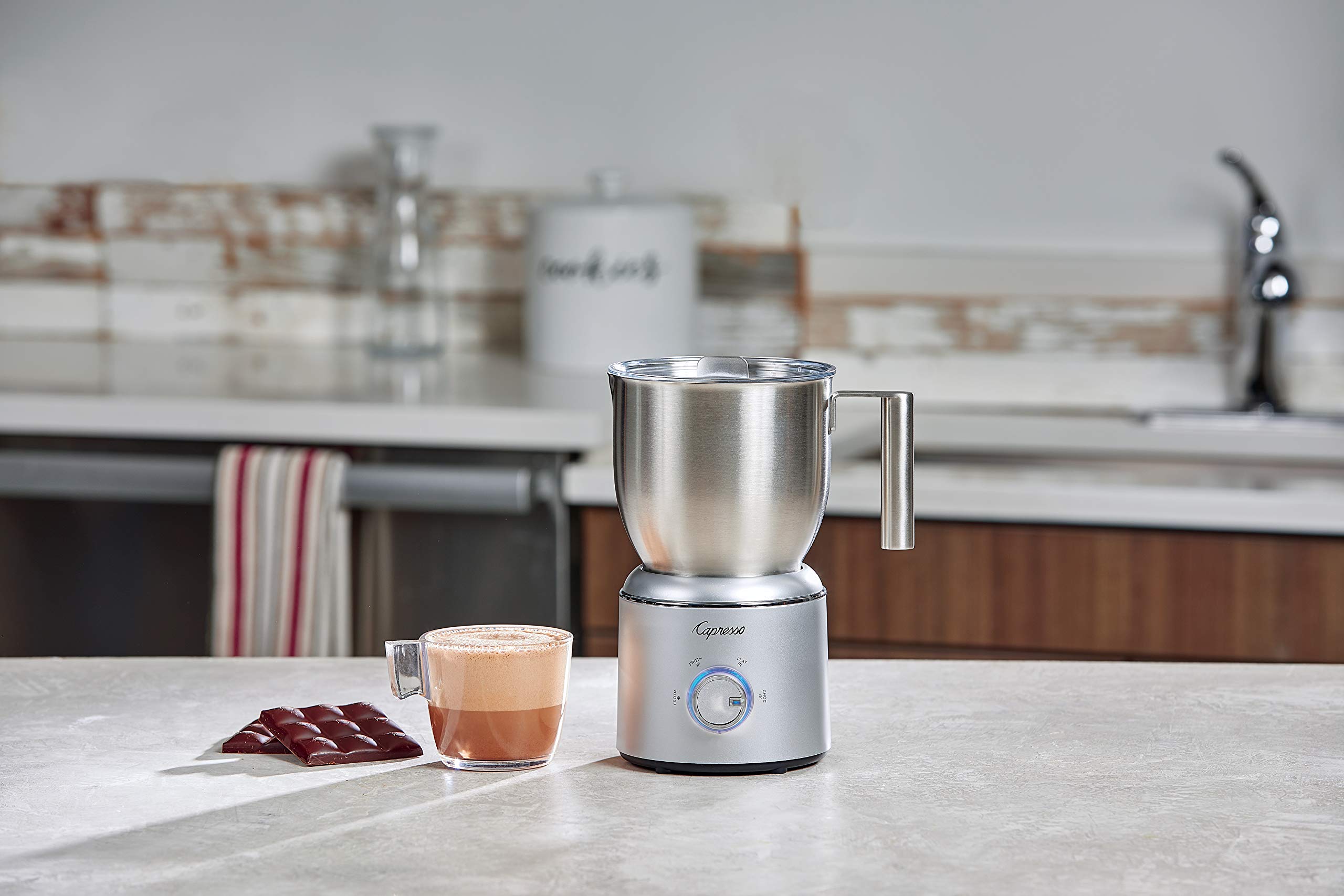 Capresso froth Select Automatic Milk Frother and Hot Chocolate Maker, Stainless Steel 209.05, Silver, 20 ounce