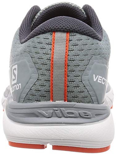 Salomon VECTUR Road Running Shoes for Men, Lead/White/Cherry Tomato, 7