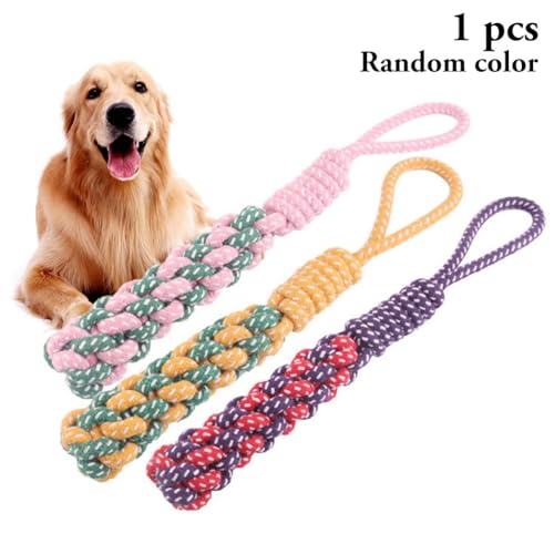 Kapmore Interactive Cotton Dog Chew Toy with Handle for Dental Health and Training