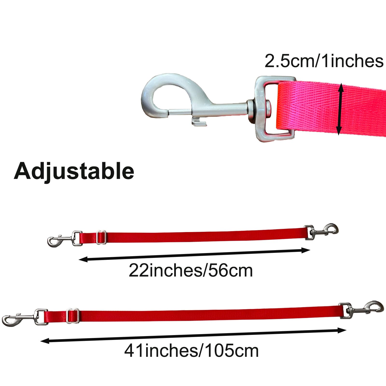 Horse Blanket Sheet Leg Straps, Adjustable Horse Leg Replacement Straps,with Metal Double Swivel Snaps, Adjustable Length from 24 to 42 Inch (Two Side Snaps),Silver 2 PCS