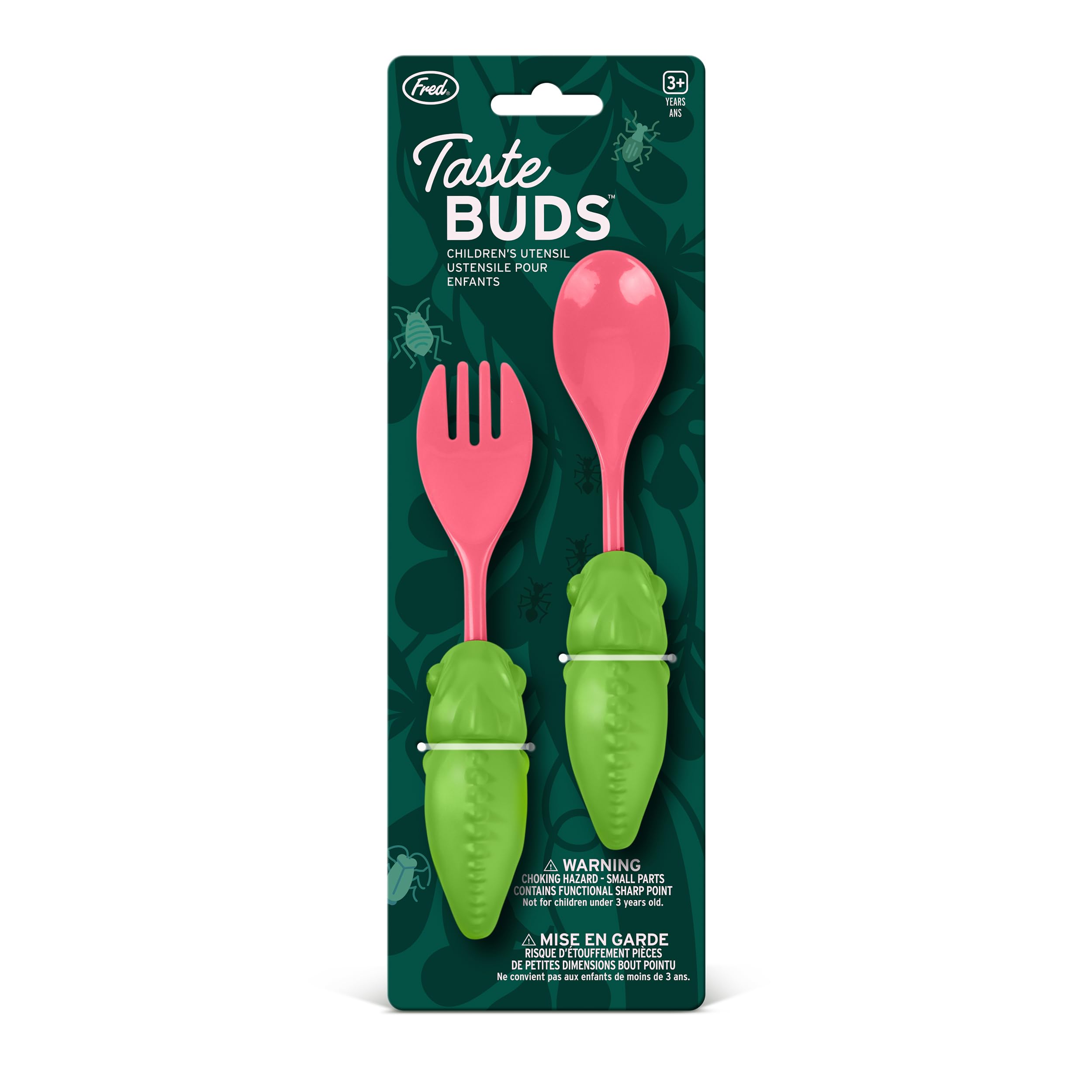 Genuine Fred TASTE BUDS Utensil Set- Chameleon Fork and Spoon Set- Picky Eater Solutions- Fun Stocking or Basket Stuffer for Kids