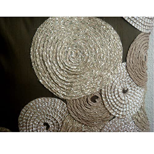The HomeCentric Throw Pillow Covers, Brown Decorative Zippered Throw Pillow Covers 16x16 inch (40x40 cm), Silk Throw Pillow Covers, Circles & Dots, Jute, Contemporary Cushion Cover - Adorned by Jute