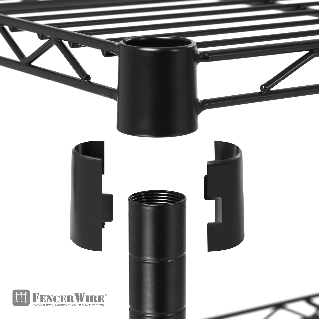 Fencer Wire 3/4/5-Tier Adjustable Height Wire Shelving Unit, Garage Shelving Storage Organizer, Wire Rack Shelving, Metal Steel Storage Shelves, Utility Storage Shelf with Leveling Feet, Black