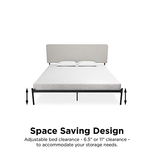 DHP Tahani Mixed Material, King, Black/Gray Linen Bed