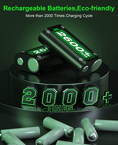 SWANPOW Fast Charging 2x2600mAh Controller Battery Pack with Charger Station for Xbox One/Xbox Series X/Xbox Series S/Xbox One X|S High Capacity Rechargeable Battery Pack for Xbox Accessories