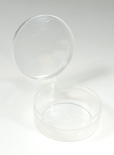 Tidy Crafts Clear Round Plastic Containers with Attached Lids -Pack of 12-2 1/2" Round