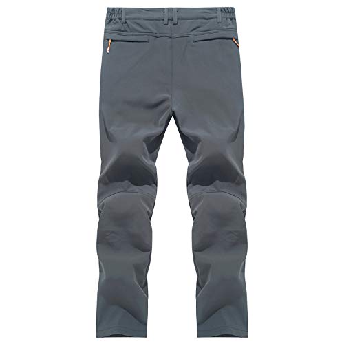 CARWORNIC Men's Snow Ski Pants Waterproof Softshell Fleece Lined Outdoor Hiking Snowboard Pants with Ankle Zipper