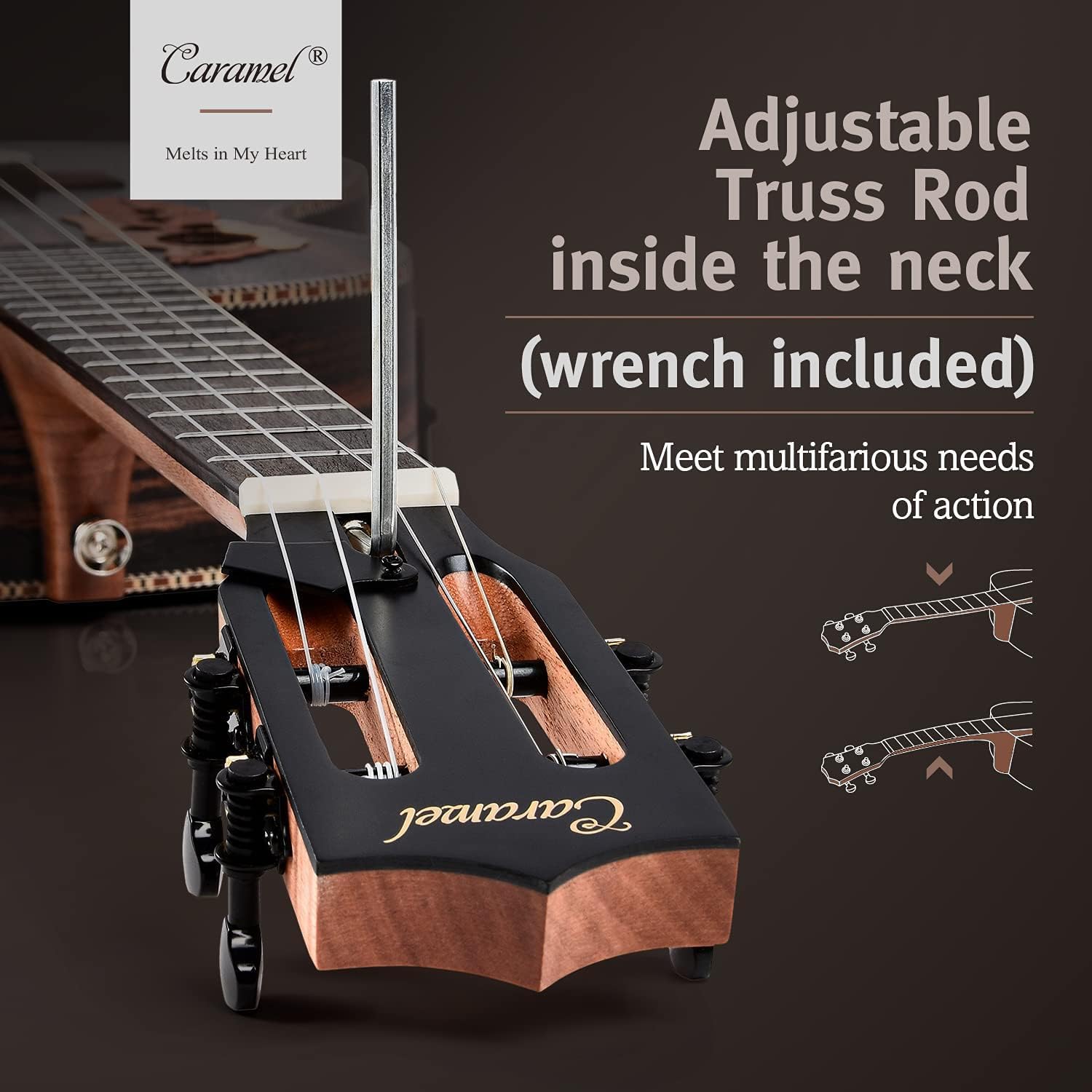 Caramel CB500 30 Inch All Rosewood Baritone LCD color display Electric Ukulele Professional Wooden ukelele Kit Beginner Guitar ukalalee Starter Pack Bundle Gig bag Strap Aquila Strings Set