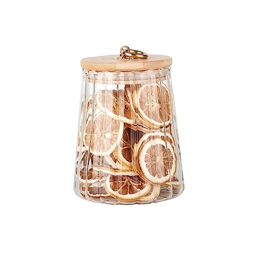 IZEJAZT Irregular storage glass jars,Glass jar canisters with airtight lids,Wide mouth mason jars,Overnight oats jars,Cookie jar,Candy jar,Spice Jars With Bamboo Lids (Oval, 1-Pack)