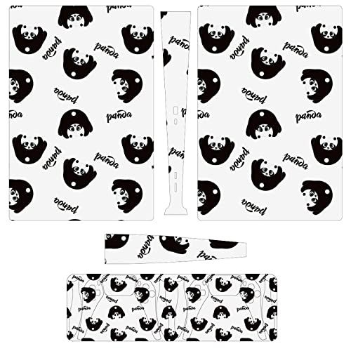 Cute Little Panda Full Protective Skin Cover Design Wrap Decal Sticker Compatible with PS5 Digital Edition Console and Controller