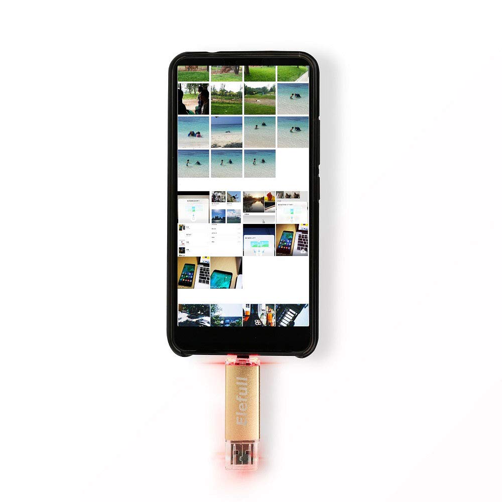 Cell Phone USB Flash Drive OTG for Android Smartphones with USB and Micro USB (Micro USB_256GB (Gold))