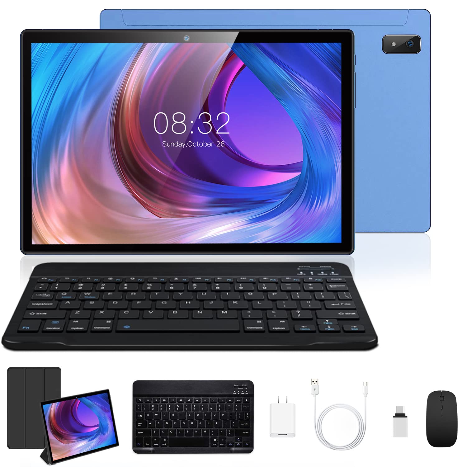 DUODUOGO S9 Tablet, 10.1 Inch Android 11.0 Tablet with 64GB Memory, Octa-Core Processor, 1920x1200 IPS Display, Dual Camera 5MP, 6000mAh Battery, Bluetooth 4.3, WiFi, Blue