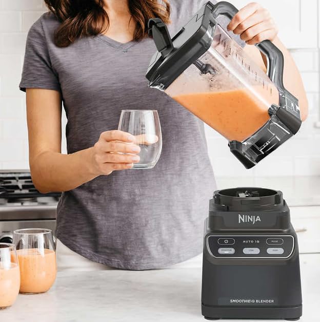 Generic Ninja Smoothie iQ Blender, 1400 Peak Watts, 72 oz Pitcher, Auto-iQ Program, Total Crushing Blades, Low/High/Pulse Settings, BPA-Free, Large, Black