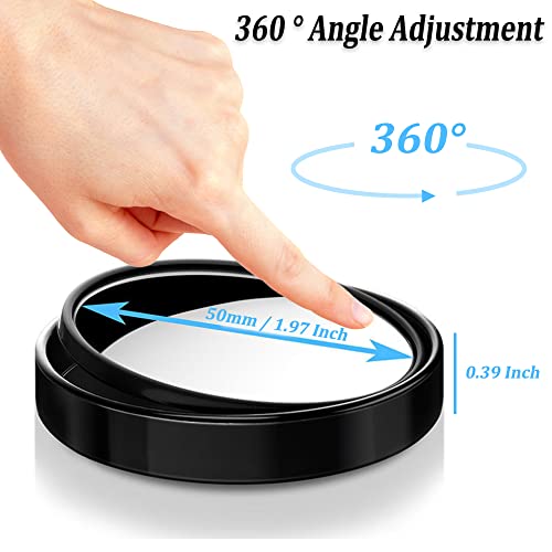 OBTANIM 4 Pack Blind Spot Car Mirror 2 Inch Angle Adjustable HD Glass Round Side Rear View Convex Accessories with Frame for Car SUV Trucks Motorcycles