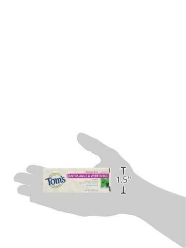Tom's of Maine, Fluoride Free Antiplaque & Whitening Toothpaste - Peppermint, 1 Ounce