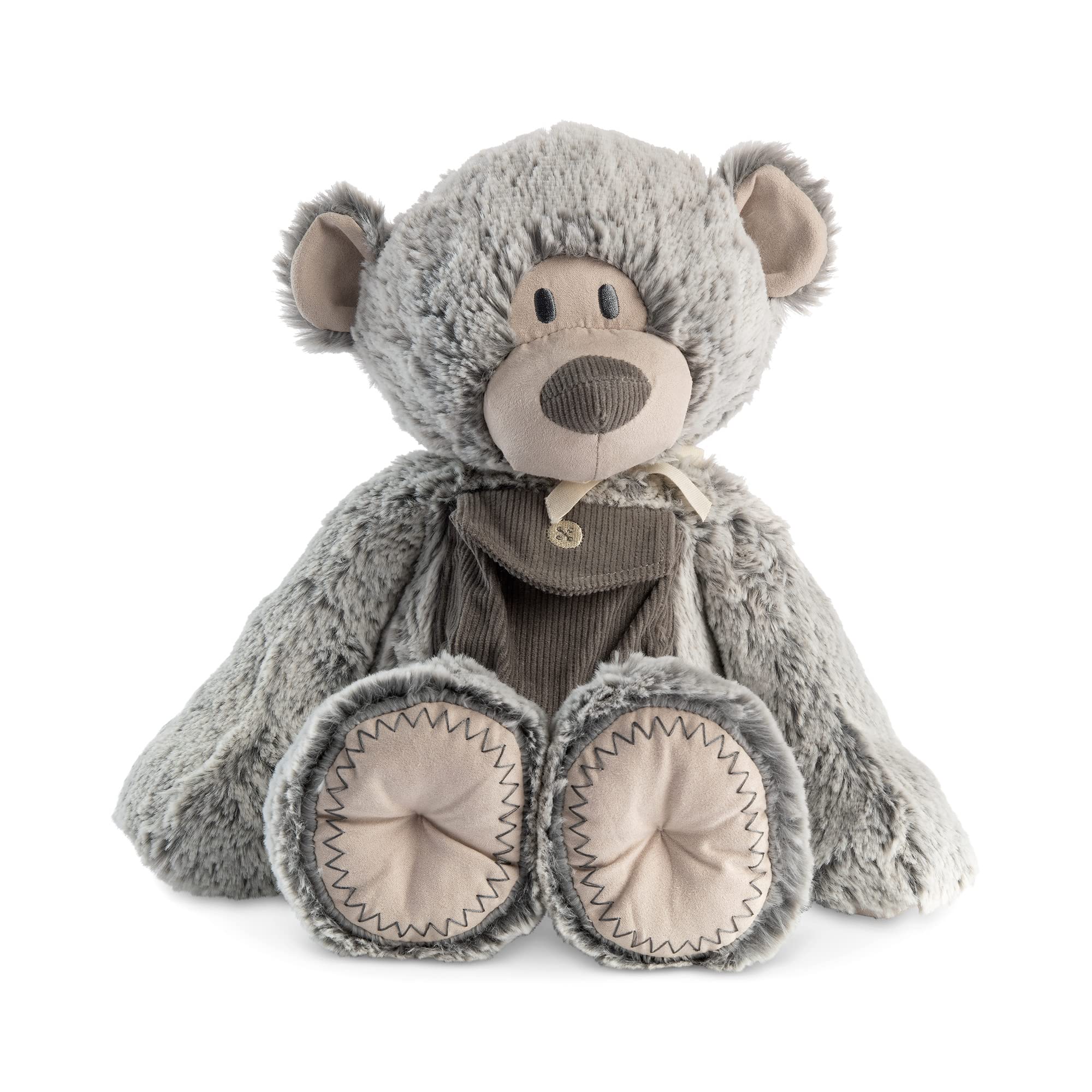DEMDACO Pocket Prayer Teddy Bear Grey 16 Inch Polyester Plush Fabric Stuffed Animal Toy