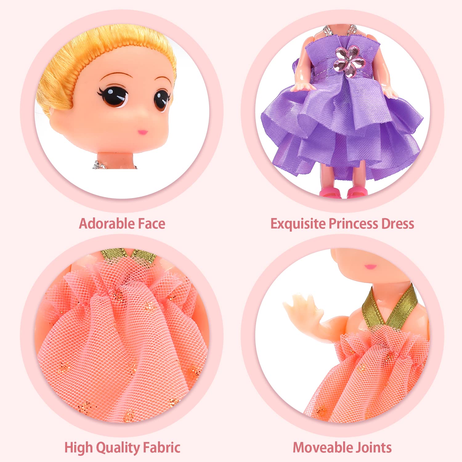 CUTE STONE 12 Pack Mini Dolls for Girls, Little Dolls Girl Dolls for Dollhouse