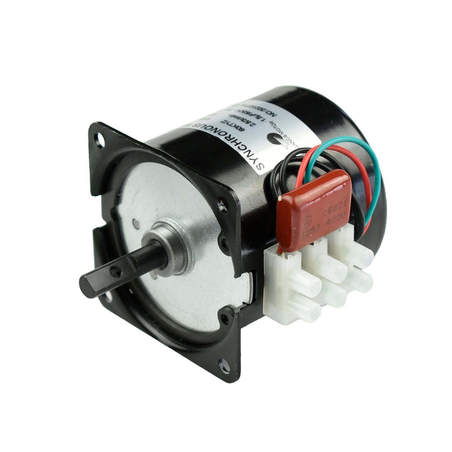CHANCS 60KTYZ AC Synchronous Electric Geared Motor 110V 2.5-3RPM Low Speed Gearbox High Torque 80Kgf.cm Barbecue Metal Geared for Rotisserie Turntable