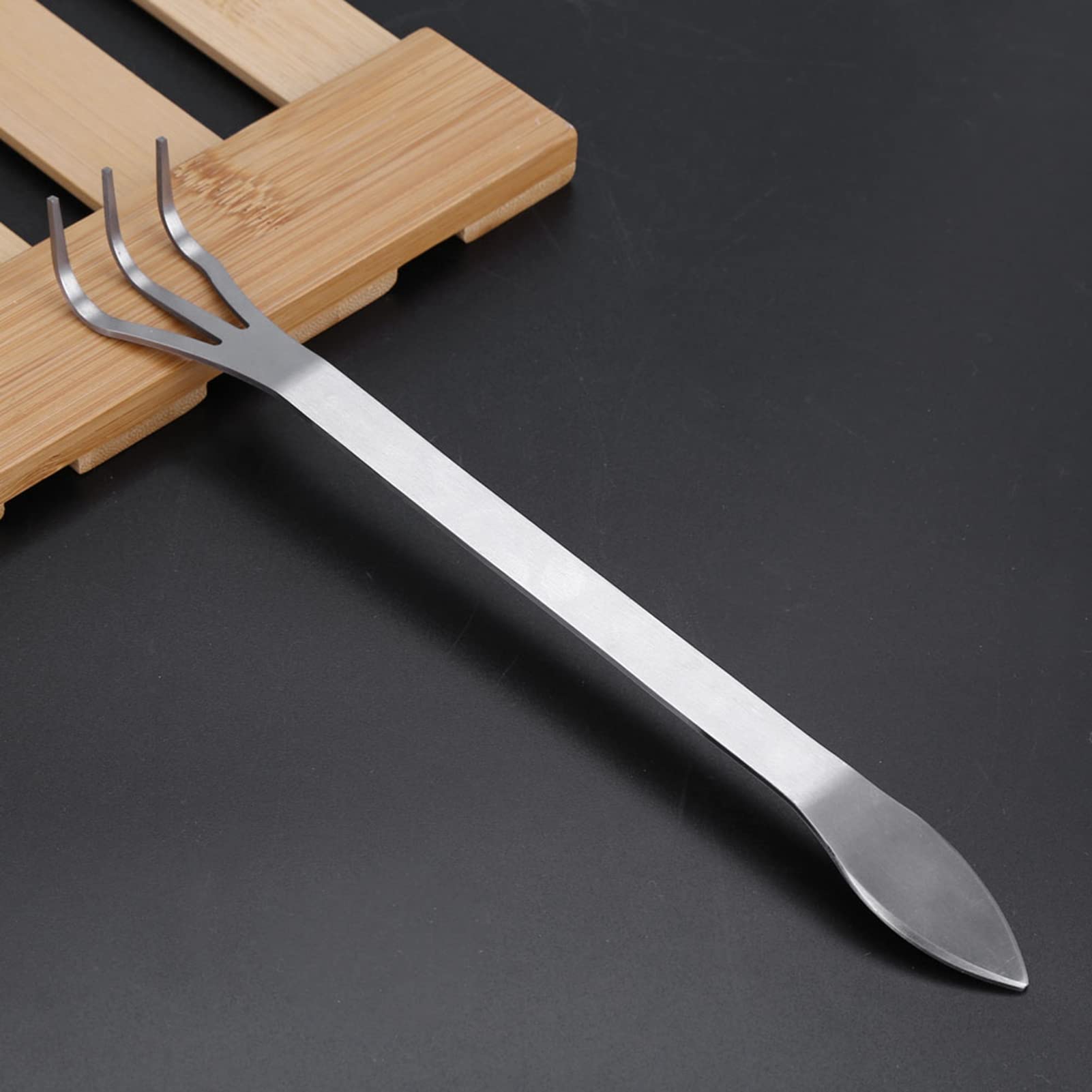FTVOGUE Bonsai Rake, 3 Prong Gardening Rake, Stainless Steel Bonsai Root Rake Gardening Cultivator Soil Farming Tools with Ergonomic Handle, Hand Tools, Rake