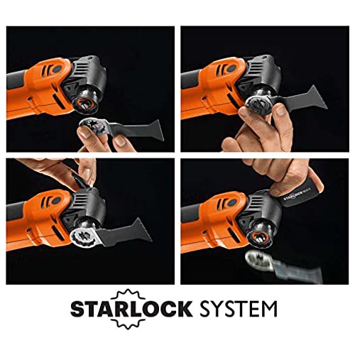Fein FMM350QSL MultiMaster Corded Oscillating Multi-Tool Top Kit with QuickStart and StarlockPlus for Snap-Fit Accessory Change - 350W, Includes Case - 72295261090