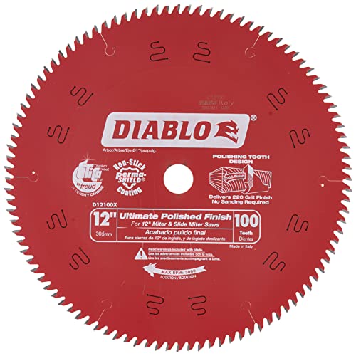 Freud D12100X 100 Tooth Diablo Ultra Fine Circular Saw Blade for Wood and Wood Composites, 12-Inch