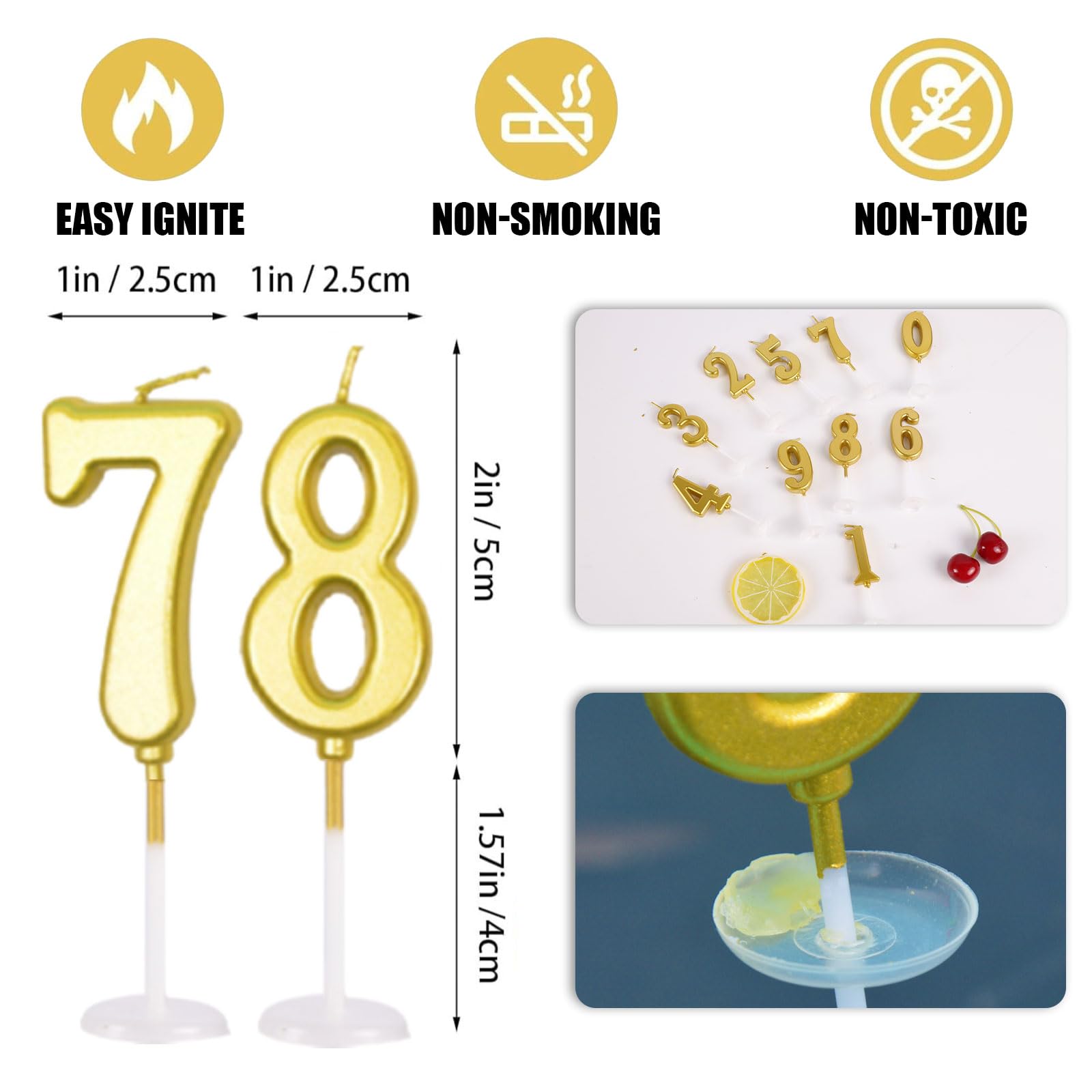 Happy Birthday Cake Candles,Swgraromlick Birthday Party Decorations Suppiles,Cake Topper for Wedding Anniversary Celebrations (Number)