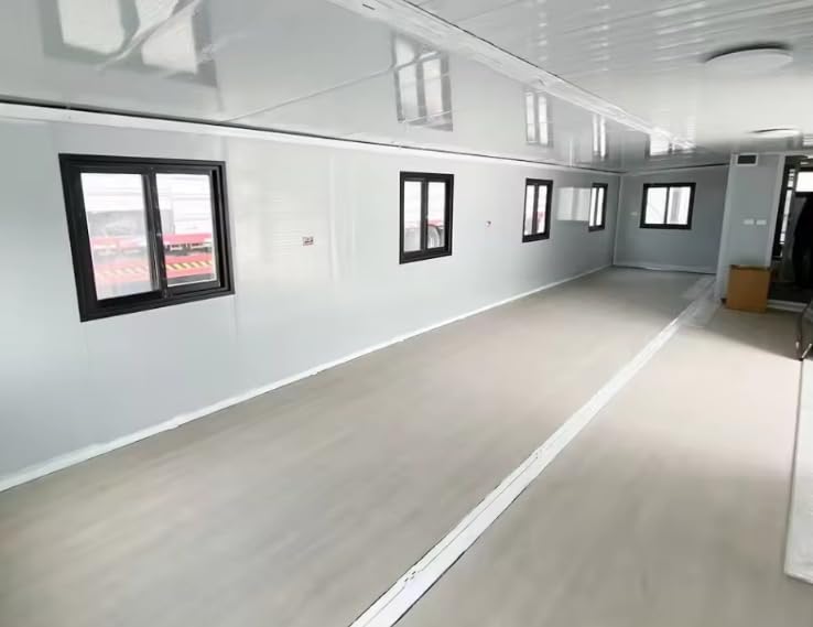 Generic Portable Prefabricated Mobile House 20ft(5.90Lx2.48Wx6.30H) meters with 1Bedrrom 1Batheoom Kitchen are Living Area with Doors Windows and Electric Distribution