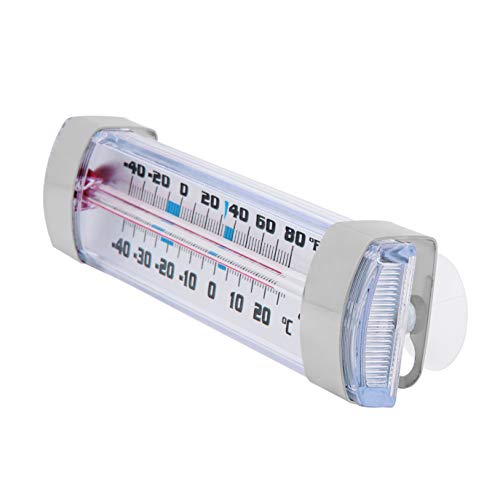 Escali AHF2 Shatter Proof Glass Refrigerator Freezer Thermometer with Suction Cups, Safe Temperature Indications, Fridge and Freezer Temperature Zones NSF Certified