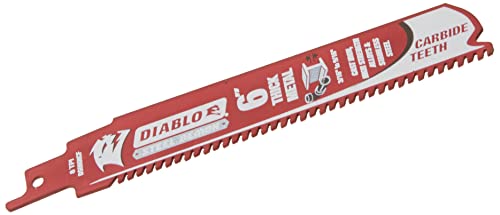 Freud DS0608CF Steel Demon Carbide-Tipped Reciprocating Blades for Thick Metal Cutting, 6-Inch