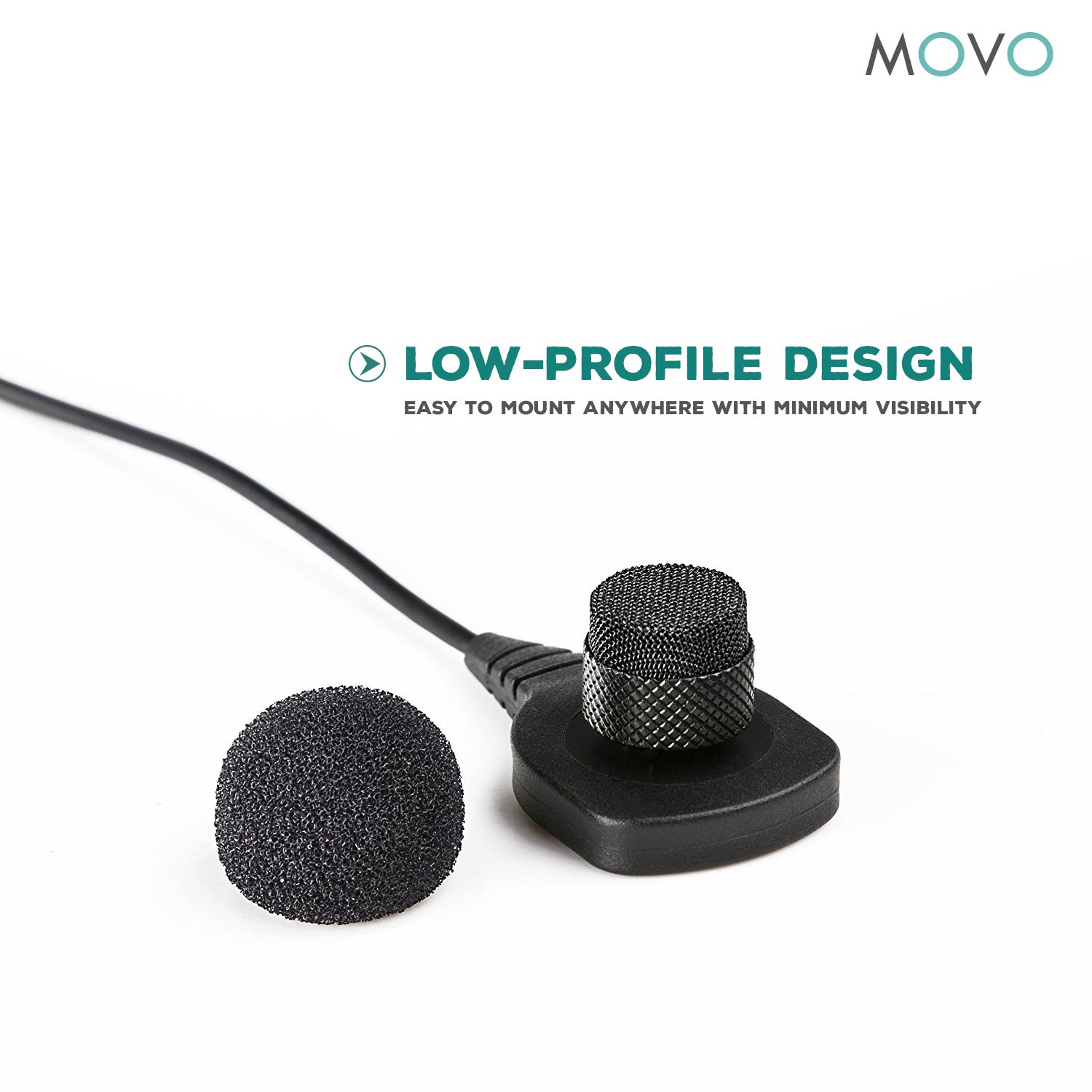 Movo LV-M5 Pin-On Lavalier Microphone for Crisp Audio Capture - Compatible with Cameras, Camcorders, and Recorders with 3.5mm TRS Connector - Pin Mic for Video Recording