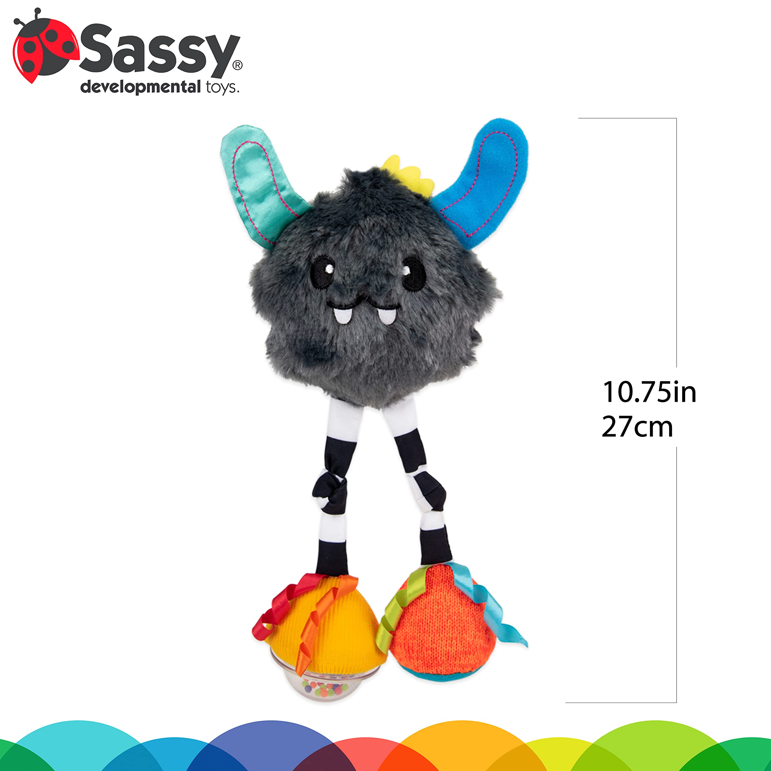 Sassy Confetti Yeti Chime Toy | Hanging Developmental Attachable Toy | Ages 0+ Months and Up