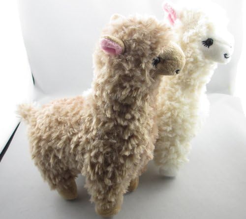 MEKBOK 2pcs Cute Alpaca Plush Toy Camel Cream Llama Stuffed Animal Kids Doll 9inch/23cm Height
