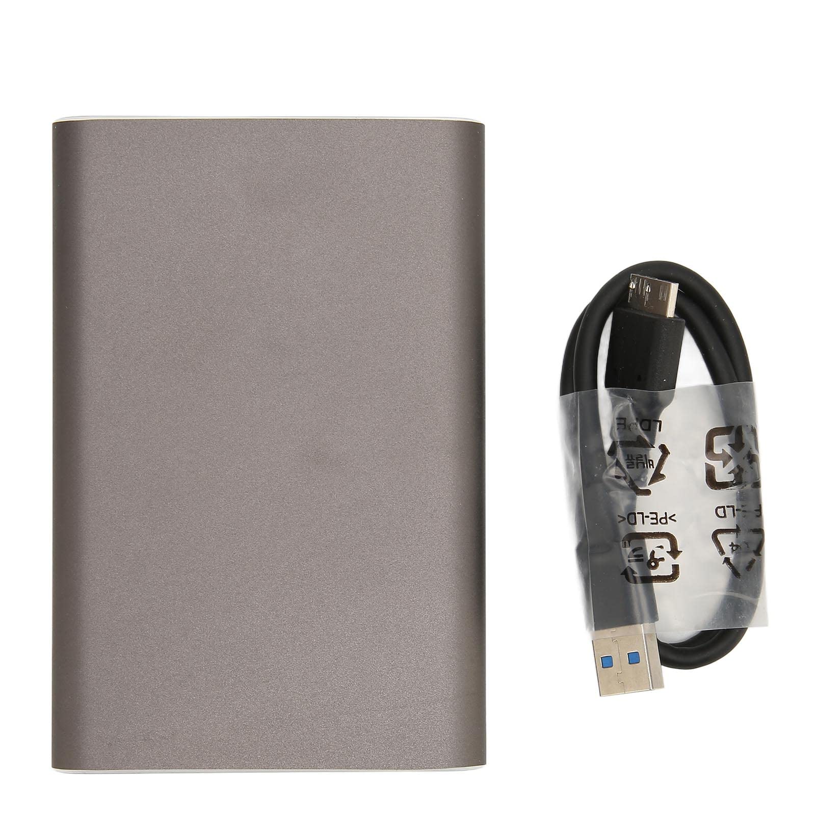 External Hard Drive, 6Gbps High Speed USB3.0 SSD Ultra Thin CNC Processing Aluminum Alloy Portable External SSD for Computers, TVs, Mobile Phones Silver Gray
