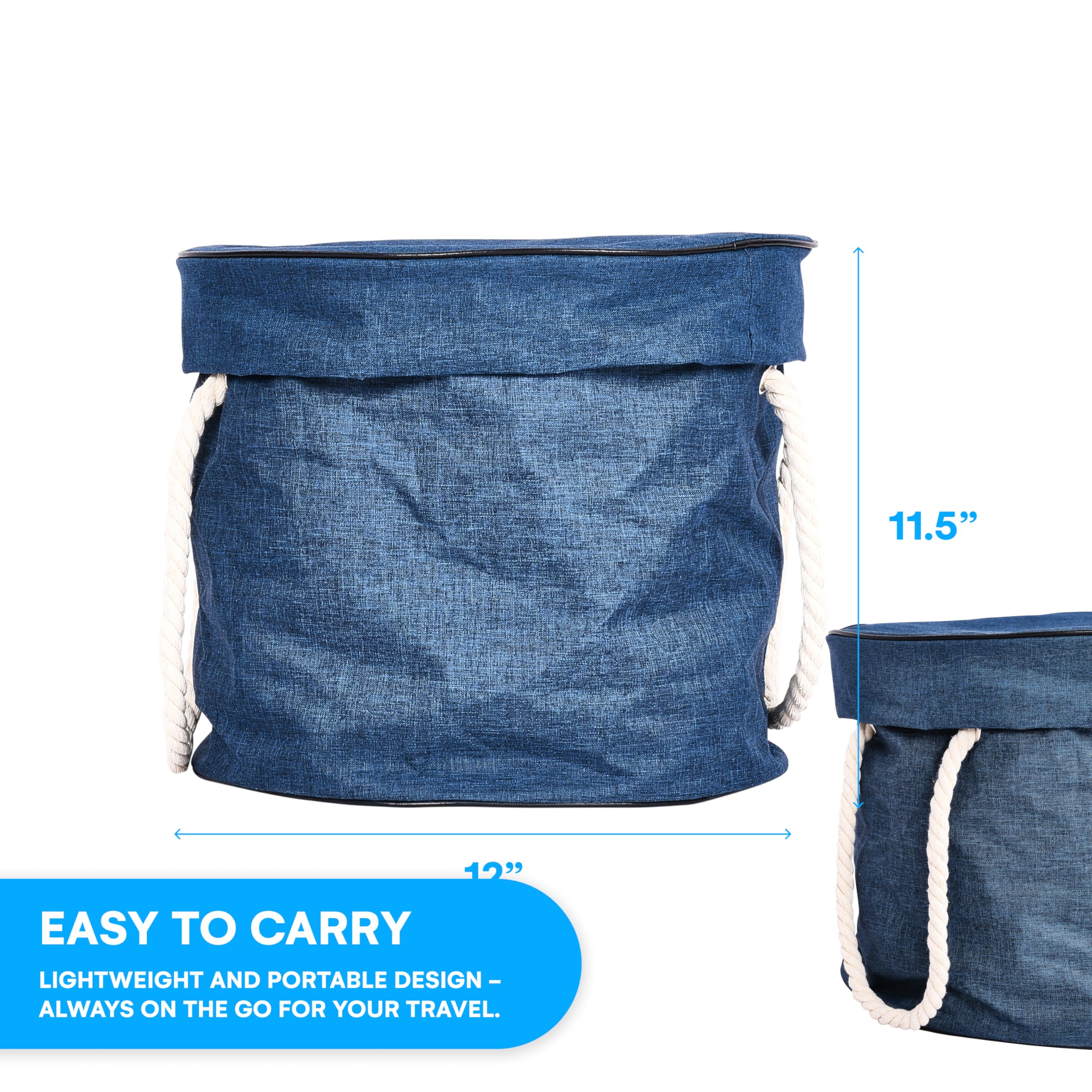 JTJ Sourcing Toy Storage Basket and Play mat - Lego Storage Bag with Drawstring Closure for Fast Cleanup of Building Bricks Small Toys - Swoop Bag - Durable Nylon - Blue