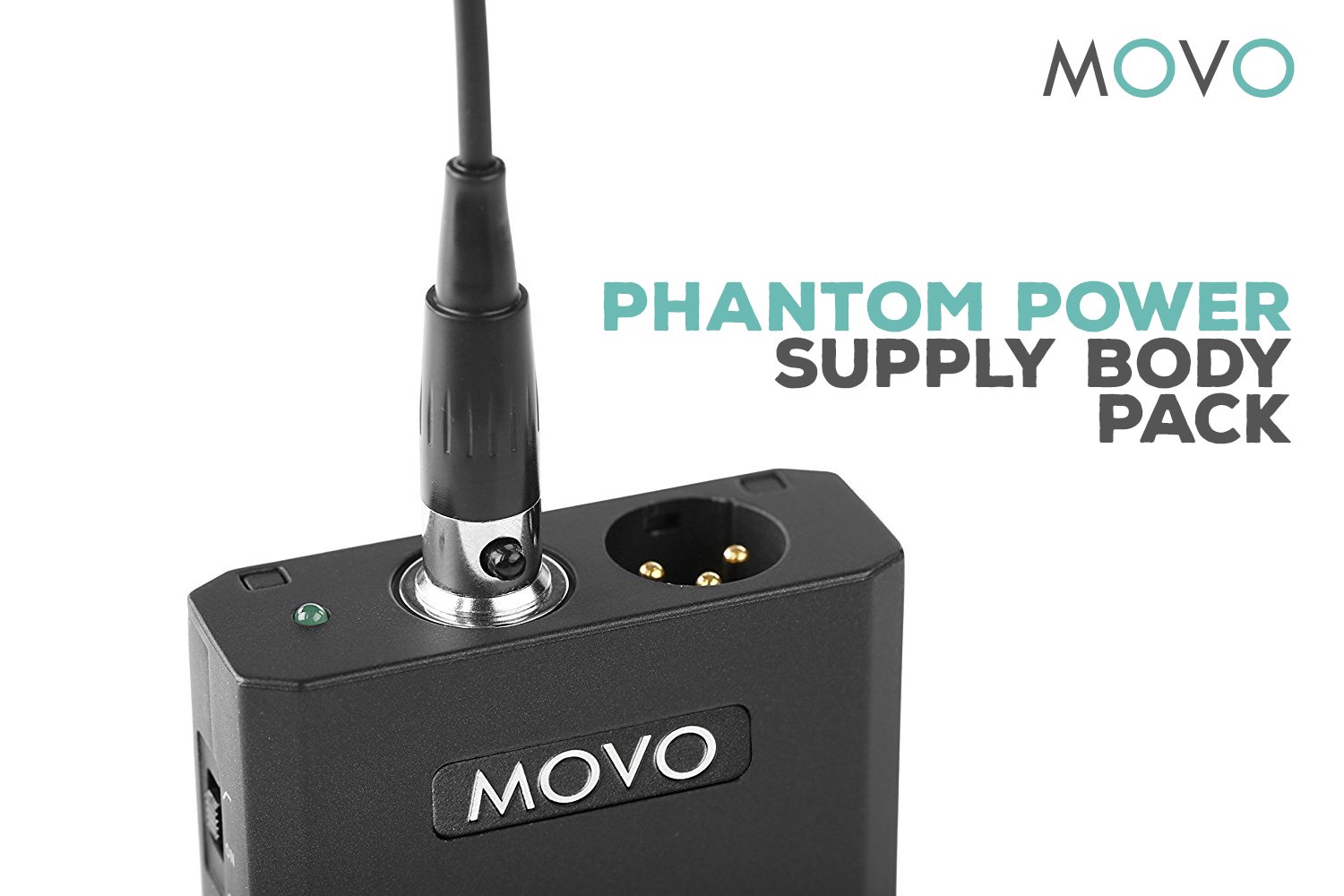 Movo LV22OD XLR Lavalier Omnidirectional Condenser Microphone with Phantom Power Supply Body Pack, 12mm Mic Capsule, Foam and Deadcat Windscreens, Deluxe Case
