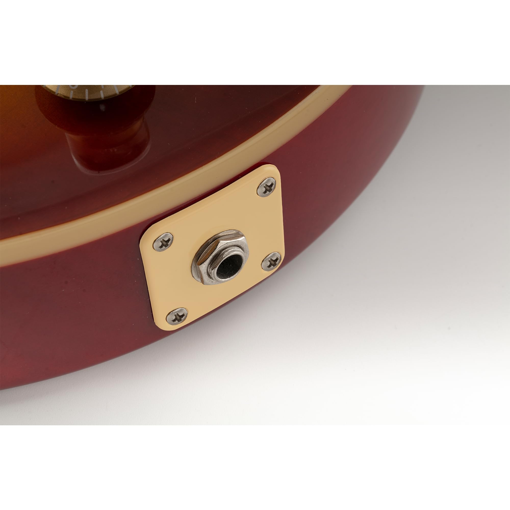 Musiclily Pro Plastic Curved Jack Plate Square Jackplates Compatible with USA Les Paul Epiphone Les Paul Guitar, Cream(Set of 2)
