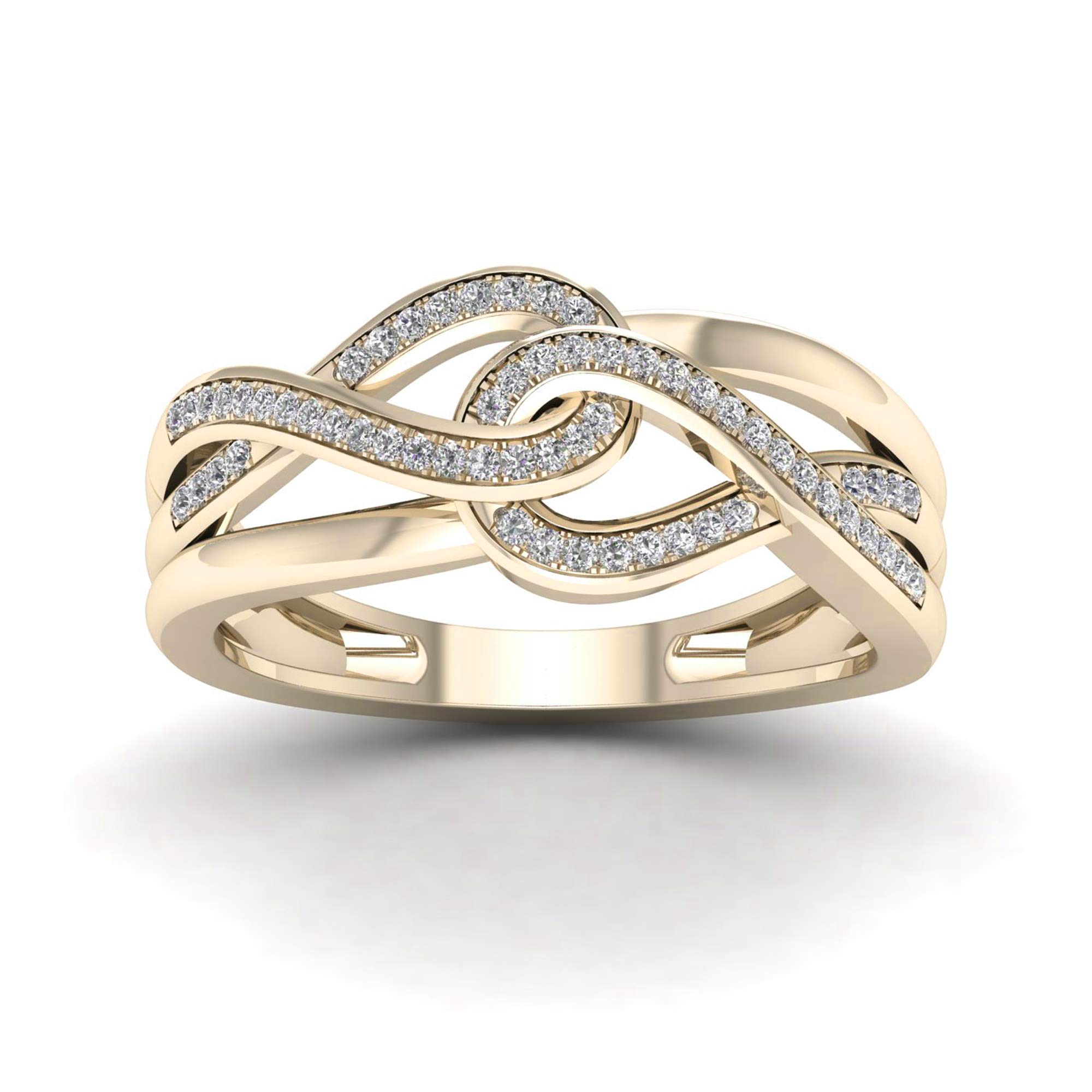 Diamond2Deal 10k Yellow Gold Diamond Engagement anniversary Ring Size 6 (0.15ct I2,H-I)