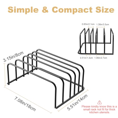 Fikoksol Cutting Board Organizer, [2-Pack] Cutting Board Holder Rack Baking Cookie Pan Sheets Cooling Small Racks Storage Stand for Kitchen Cabinet Countertop Bakeware Organizer 7.08 x 5.51 x 3.15 in