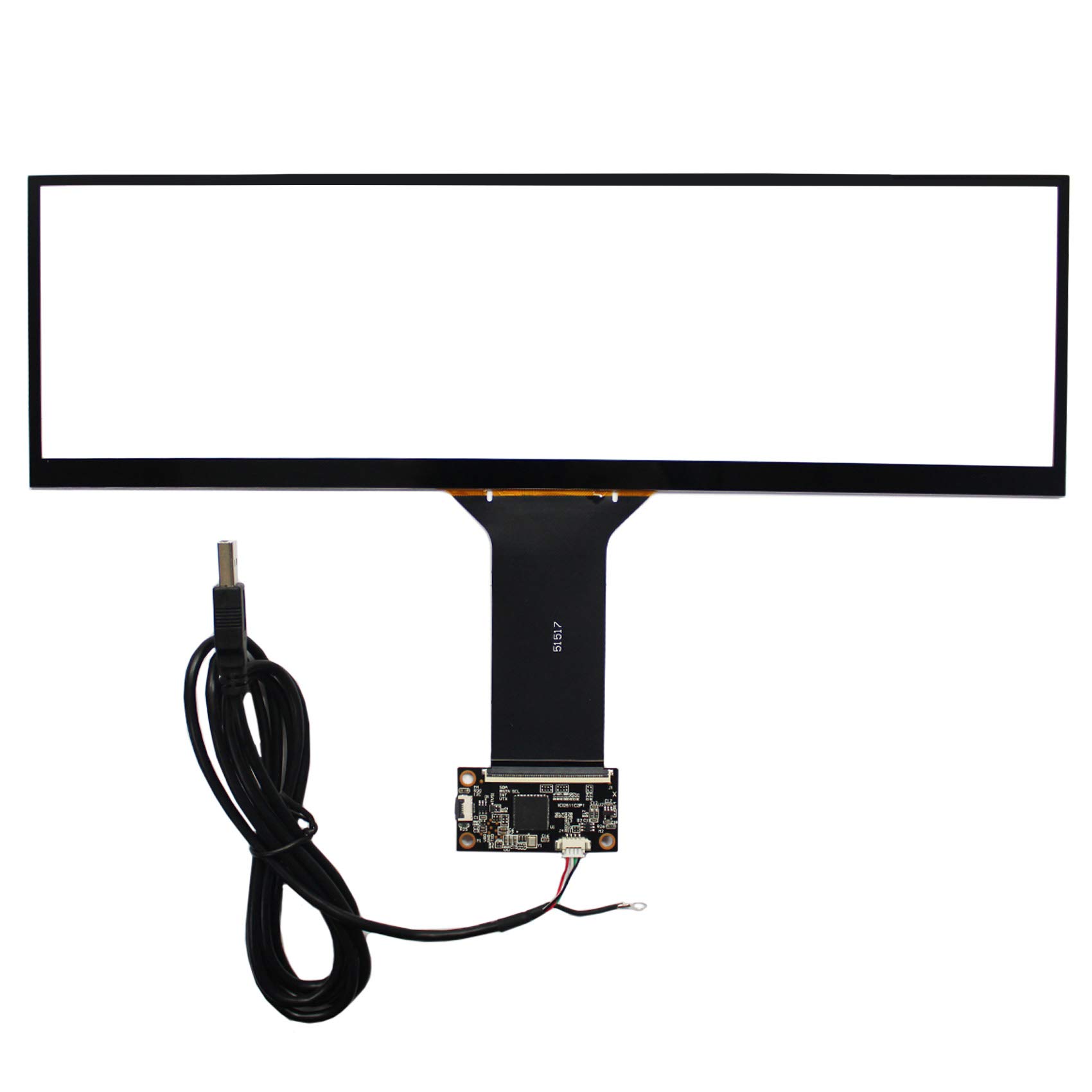 FanyiTek 12.6 inch Capacitive Touch Sensor Panel for 12.6" NV126B5M-N41 1920x515 IPS LCD Screen (Screen not included),support 10 muti-touch,Connecting via USB port