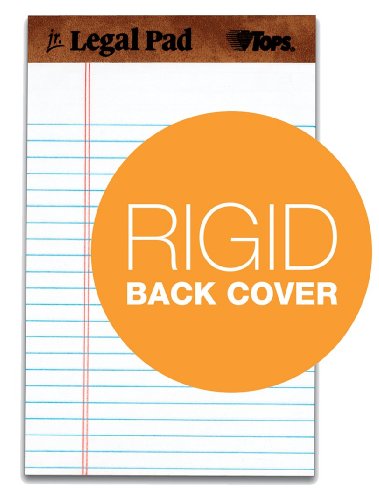TOPS The Legal Pad Legal Pad, 5 x 8 Inches, Perforated, White, Narrow Rule, 50 Sheets per Pad, 5 Pads per Pack (75008)
