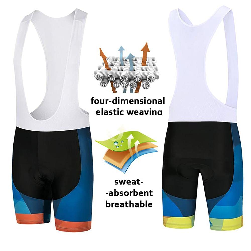 MOXILYN Men's Bike Clothing Set Cycling Jerseys Road Bicycle Shirts Kit + Bib Shorts Quick-Dry Full Zipper Riding Clothes