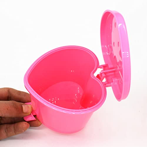 Toddmomy Cute Strawberry Desk Trash Can Mini Garbage Can with Lid Countertop Trash Cans for Desk Car Office Kitchen